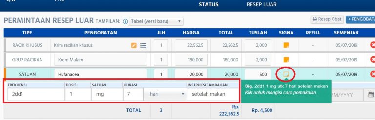 Menginput Aturan Pemakaian Resep (Signa) – OmniCare Knowledge Base